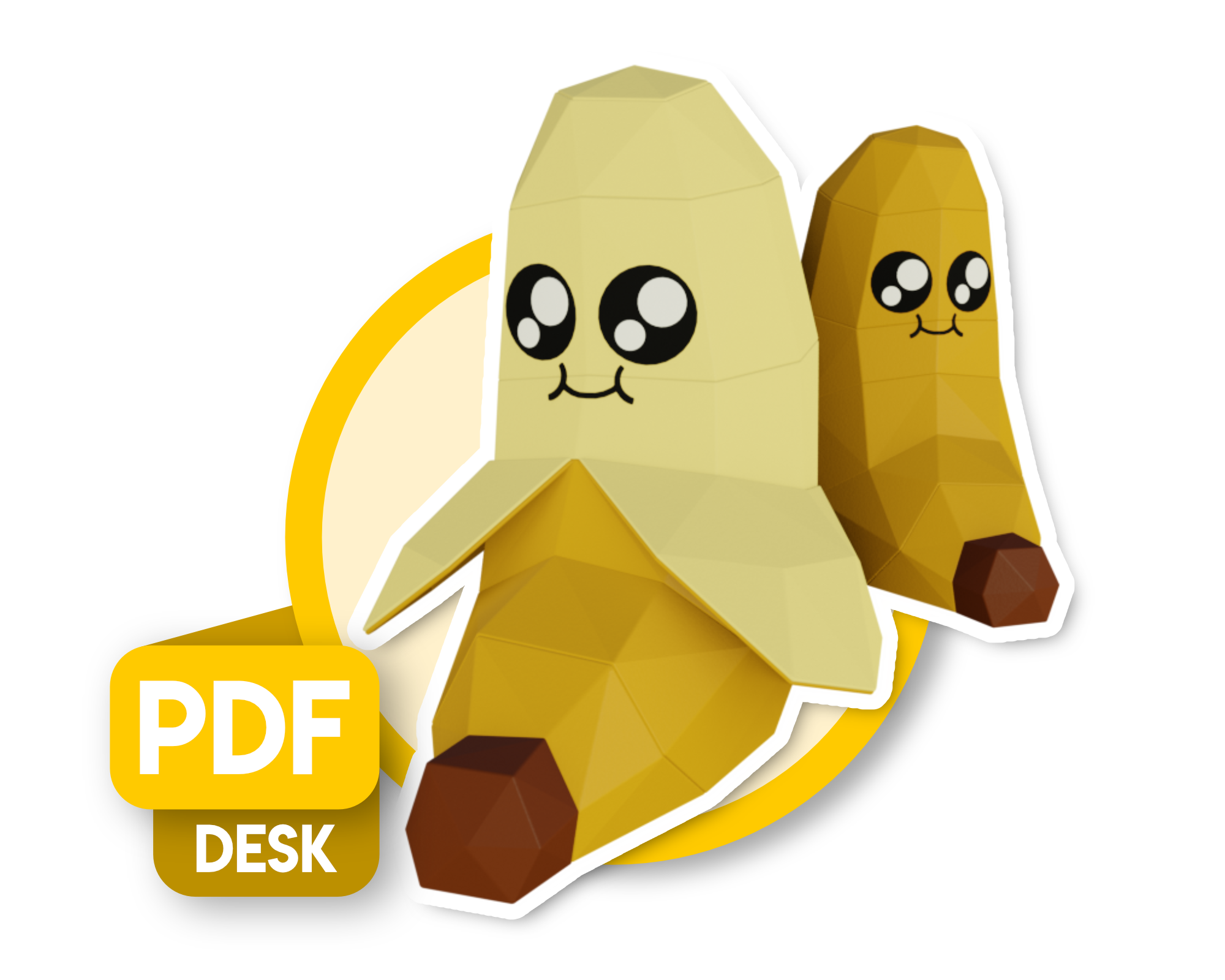 Banane - DT WORKSHOP Fruit Papercraft 3D Origami DIY - Télécharger PDF