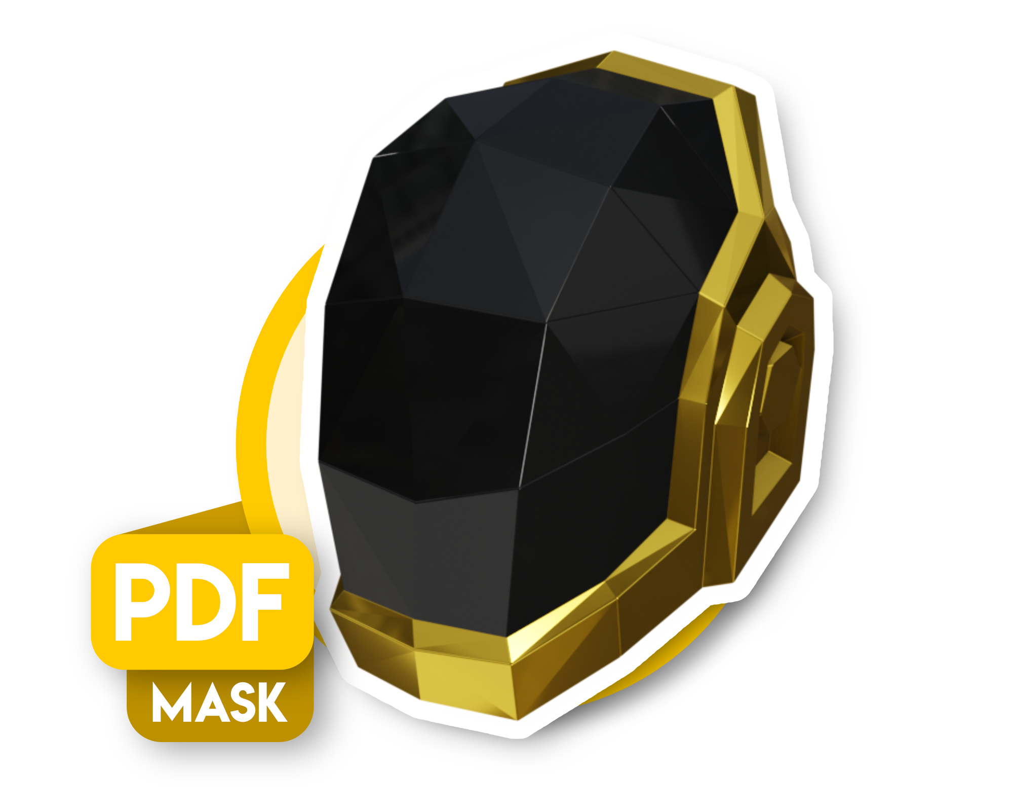 Casque Daft Punk doré - Gratuit Papercraft Papertoy 3D Origami – DT ...