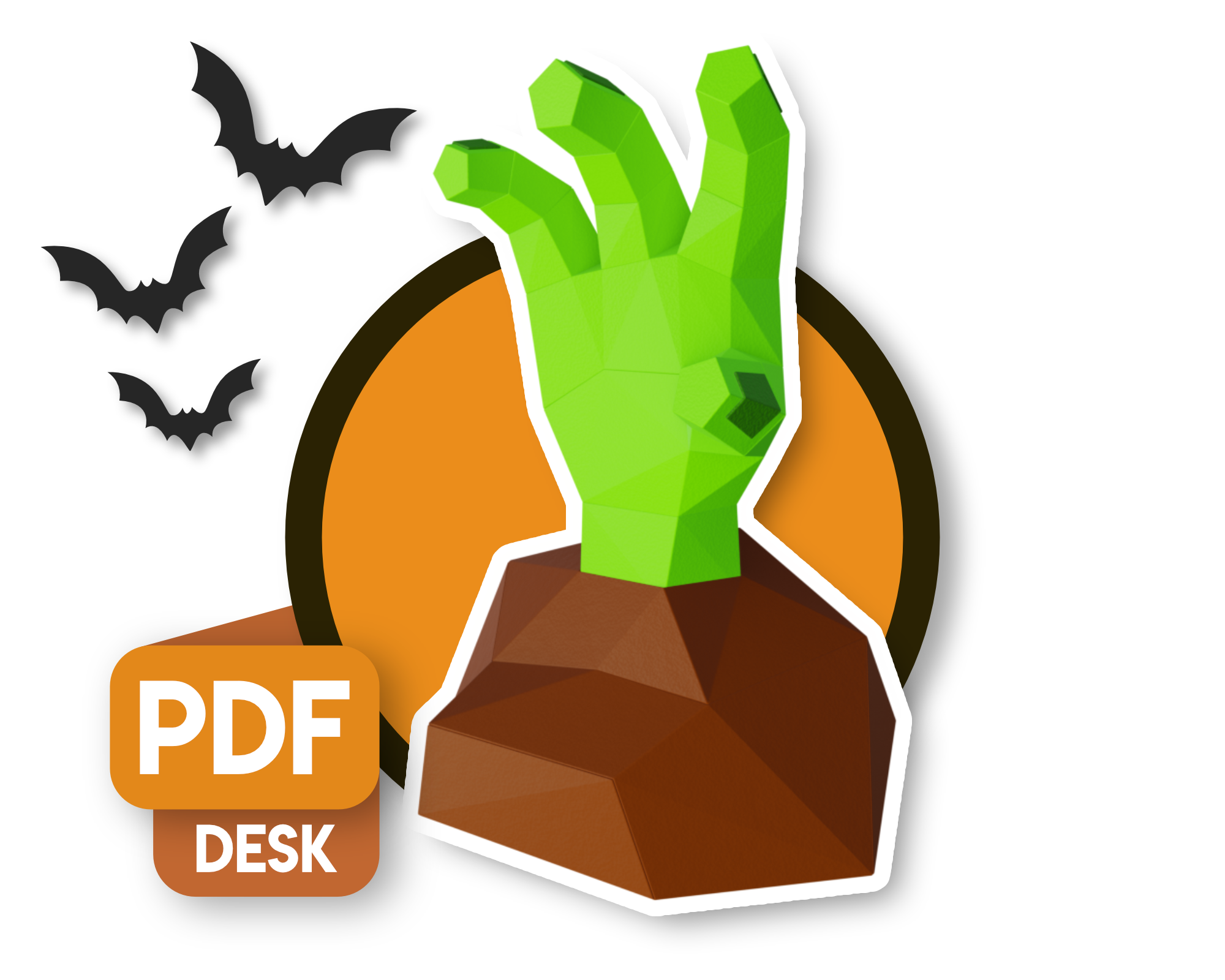 Main de zombie - Halloween Papercraft 3D Origami DIY - Télécharger PDF ...
