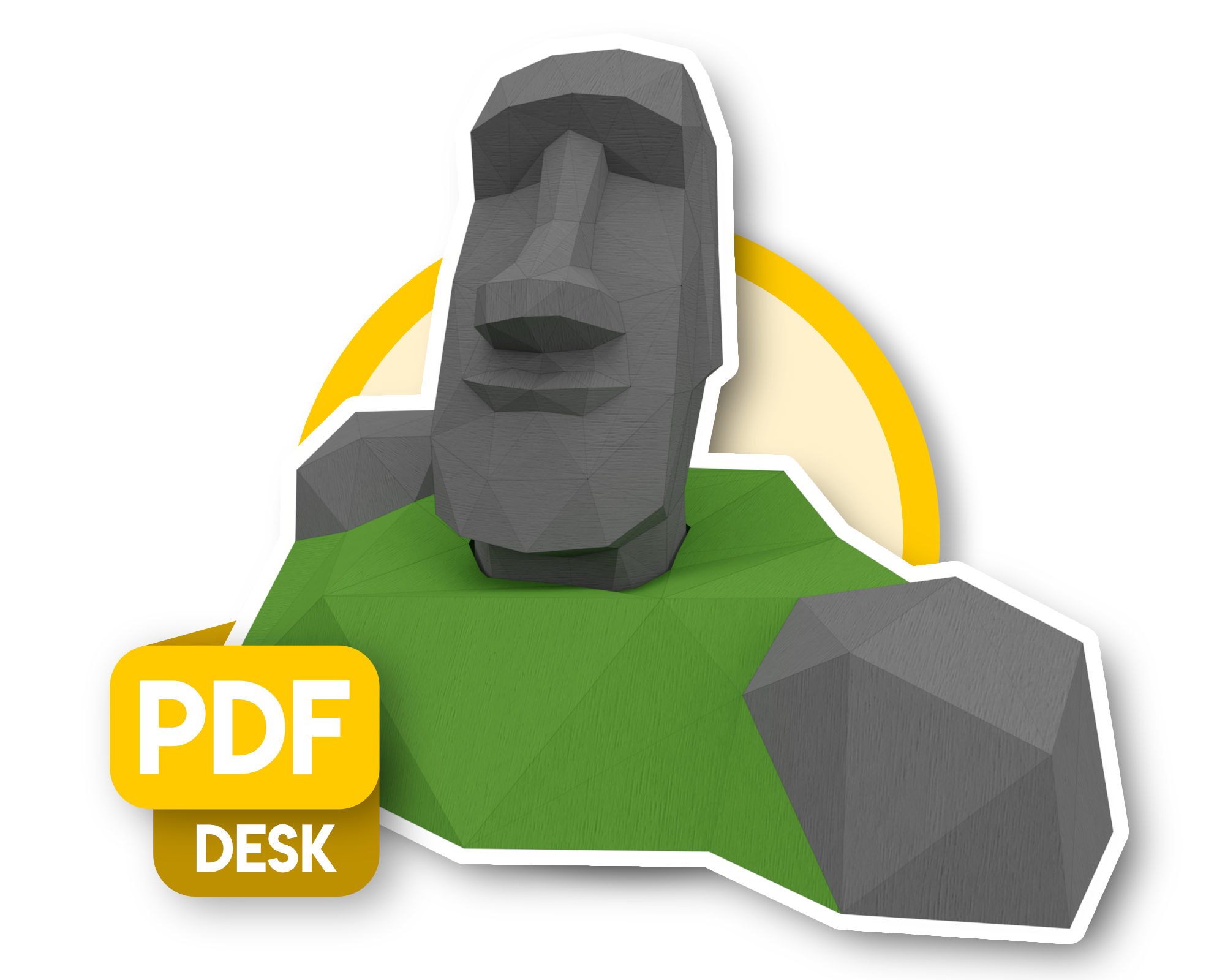 Statue Moai - DT WORKSHOP Papercraft 3D Origami DIY - Télécharger PDF