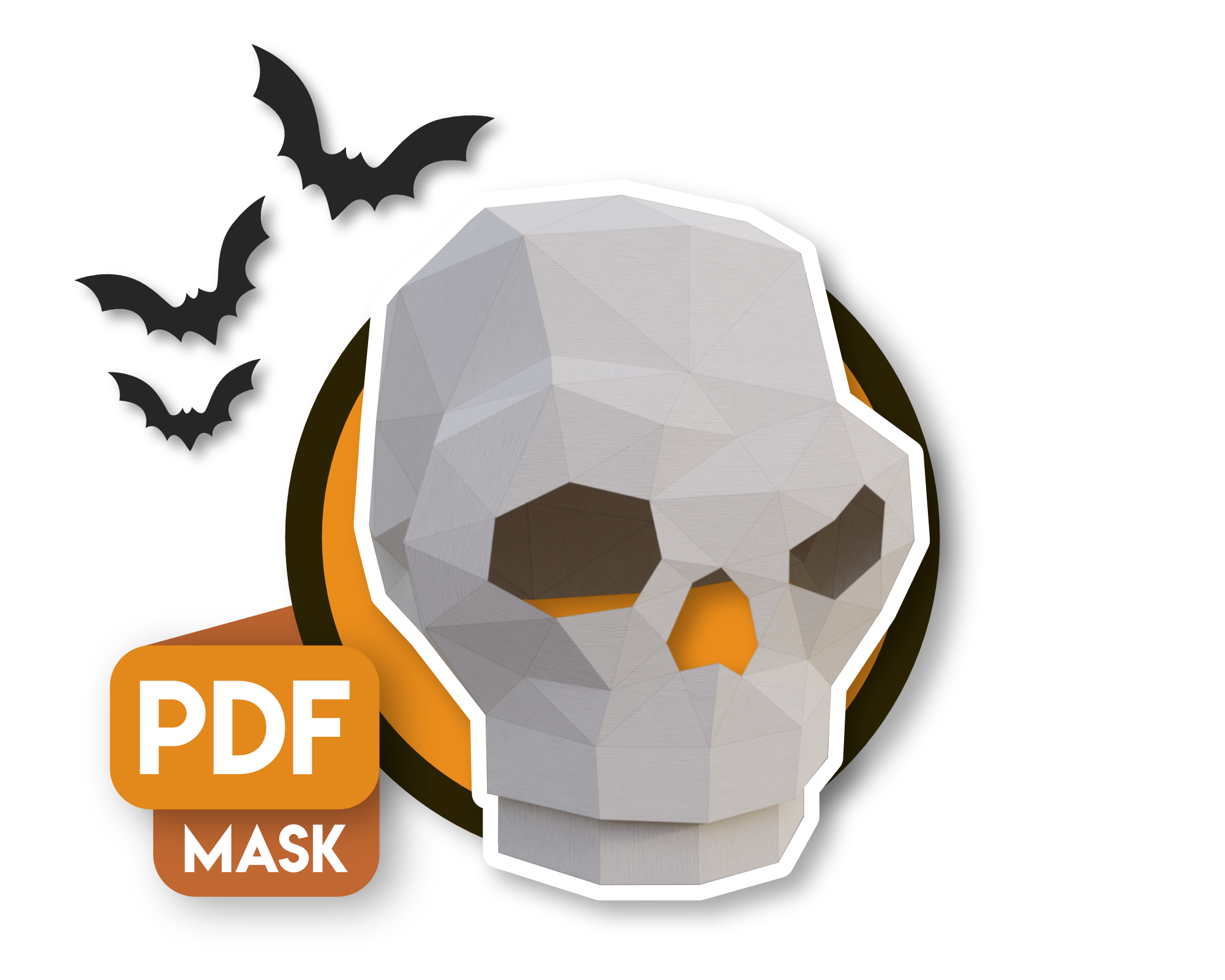 Masque crâne - Halloween Papercraft Origami DIY - Téléchargement PDF ...