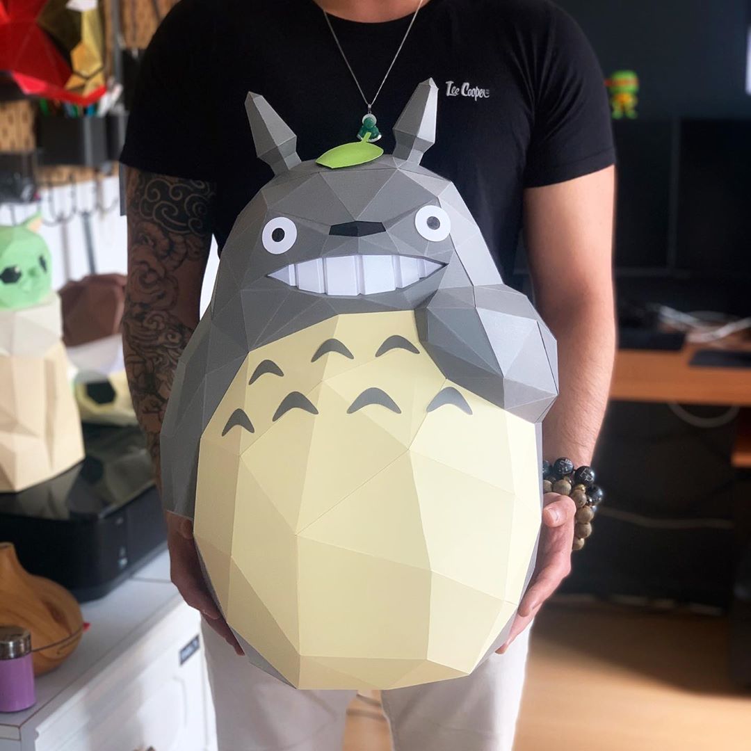 Totoro - DT WORKSHOP Miyasaki Papercraft 3D Origami - Télécharger PDF