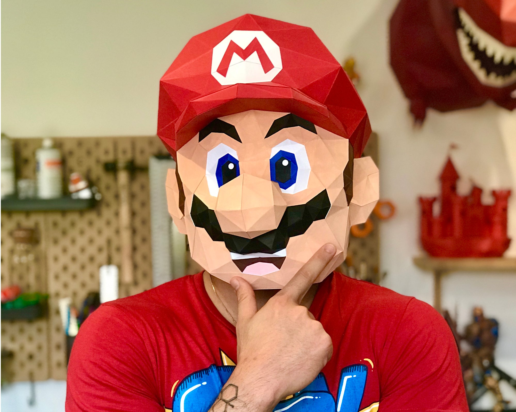 Masque Mario - Nintendo Mario Papercraft 3D Origami - Télécharger PDF ...