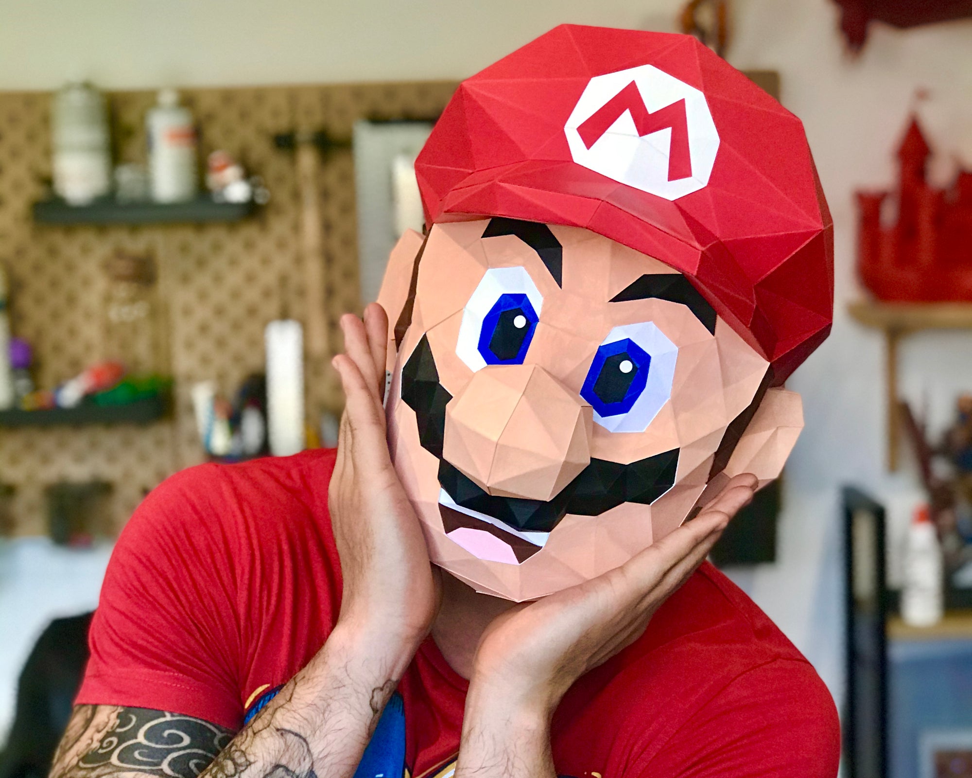 Masque Mario - Nintendo Mario Papercraft 3D Origami - Télécharger PDF ...